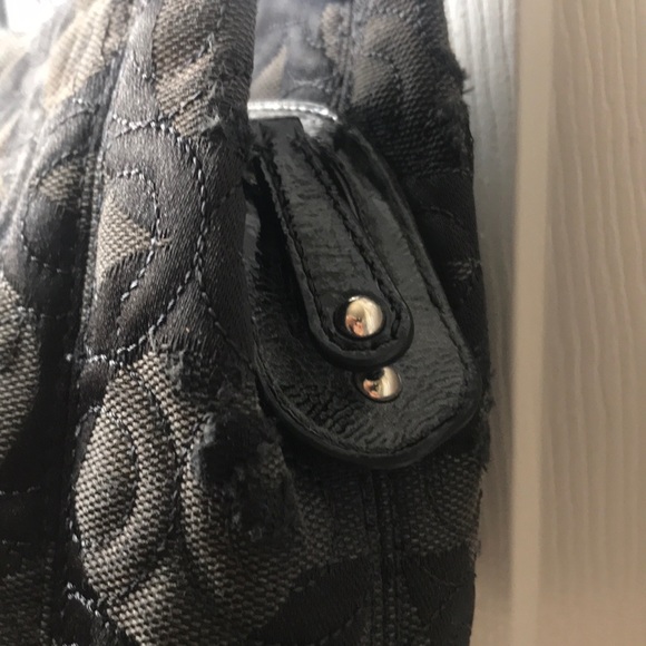 Coach | Bags | Coach Gramercy Op Art Top Handle Black Pouch Bag | Poshmark